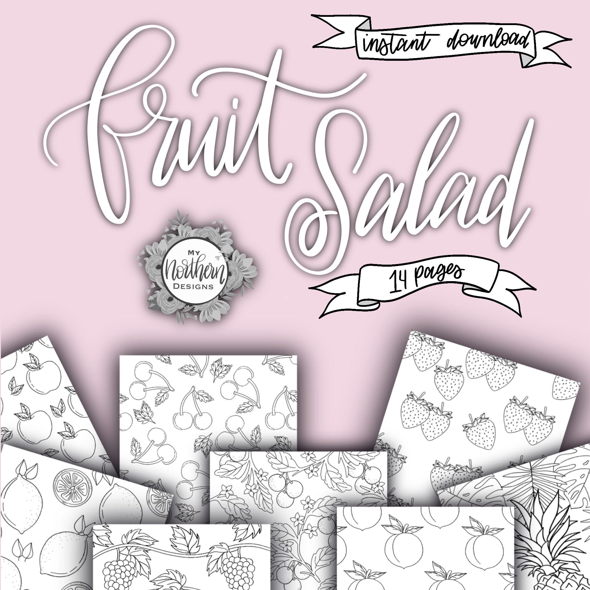 Fruit Salad Colouring Sheets | 10 Pages | Instant Download | PDF and ...