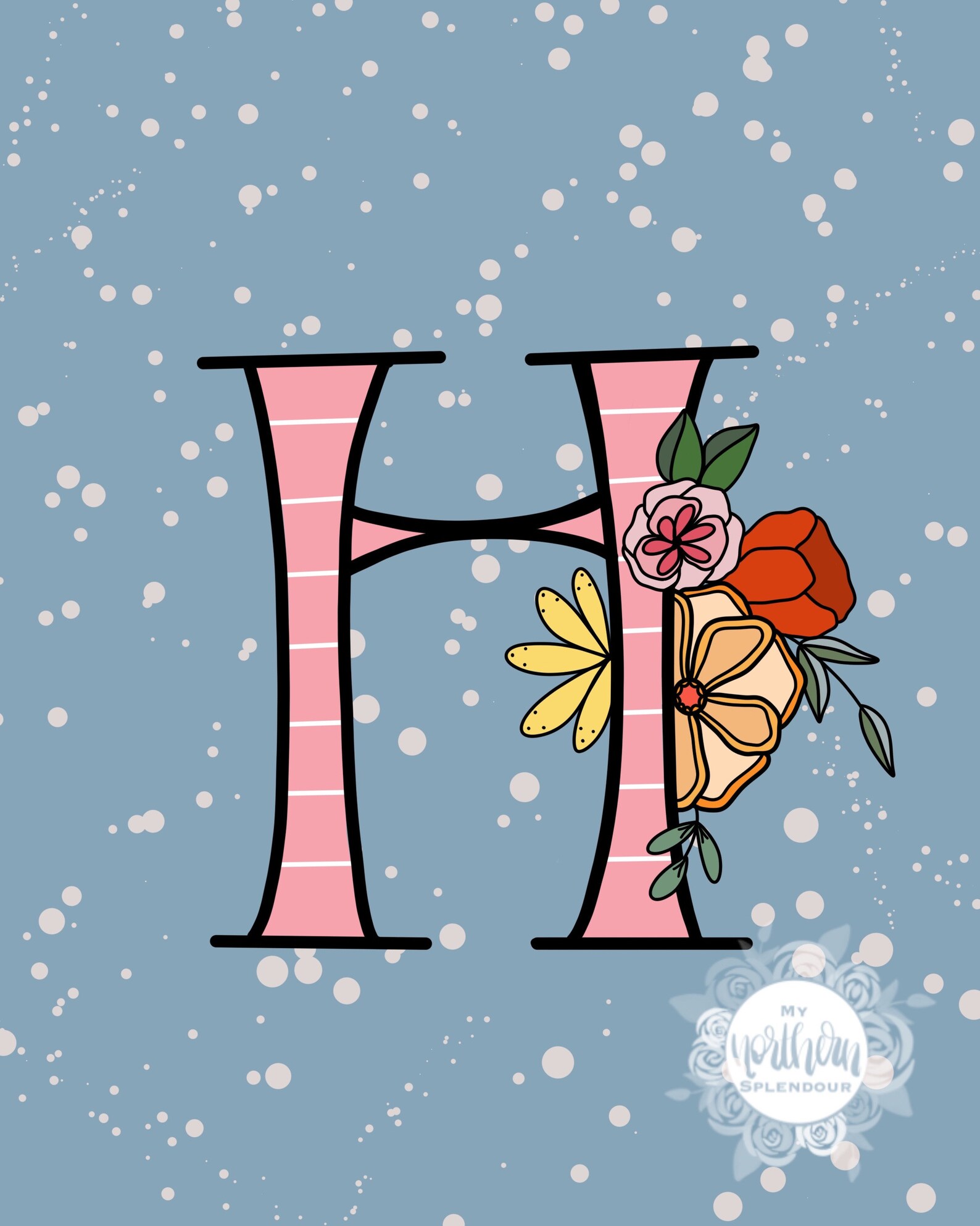 Monogram Printable Art H wall Art Home Decor/nursery INSTANT DOWNLOAD ...