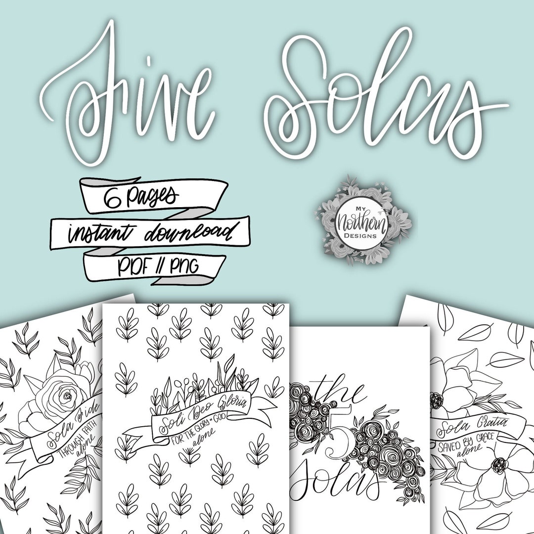 5 Solas Colouring Sheets | Christian Colouring Pages | Children’s ...
