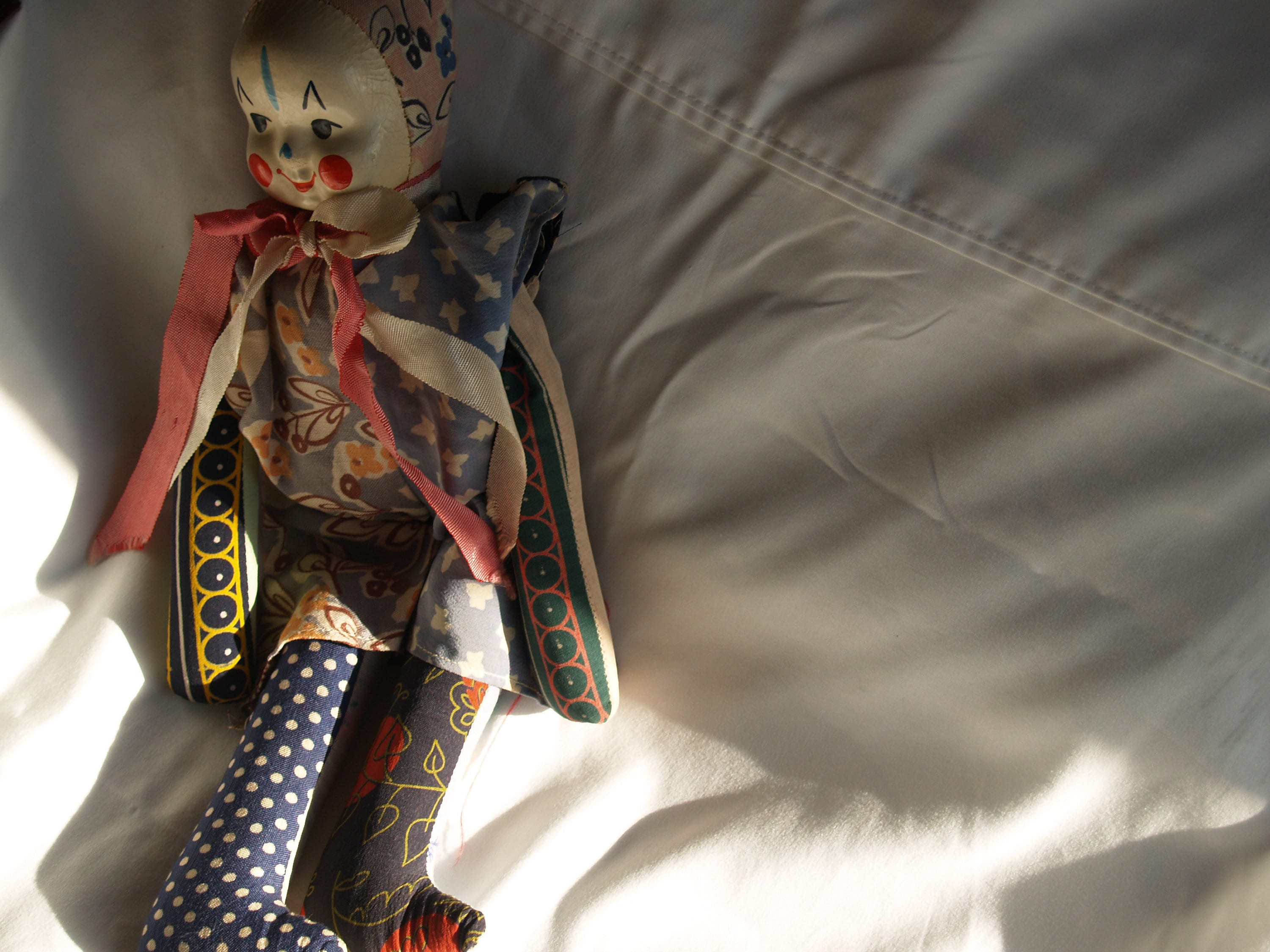 Vintage Jester Straw Stuffed Fabric Doll - Etsy