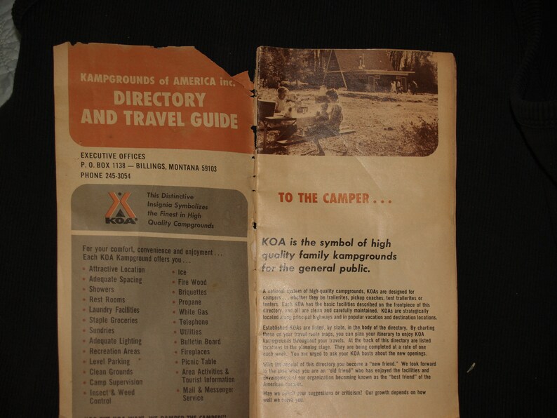 KAMP the KOA Way - KOA Campground Directory June 1967 - Etsy