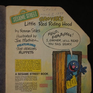 Sesame Street GROVER'S Little Red Riding Hood Children's Book - Etsy