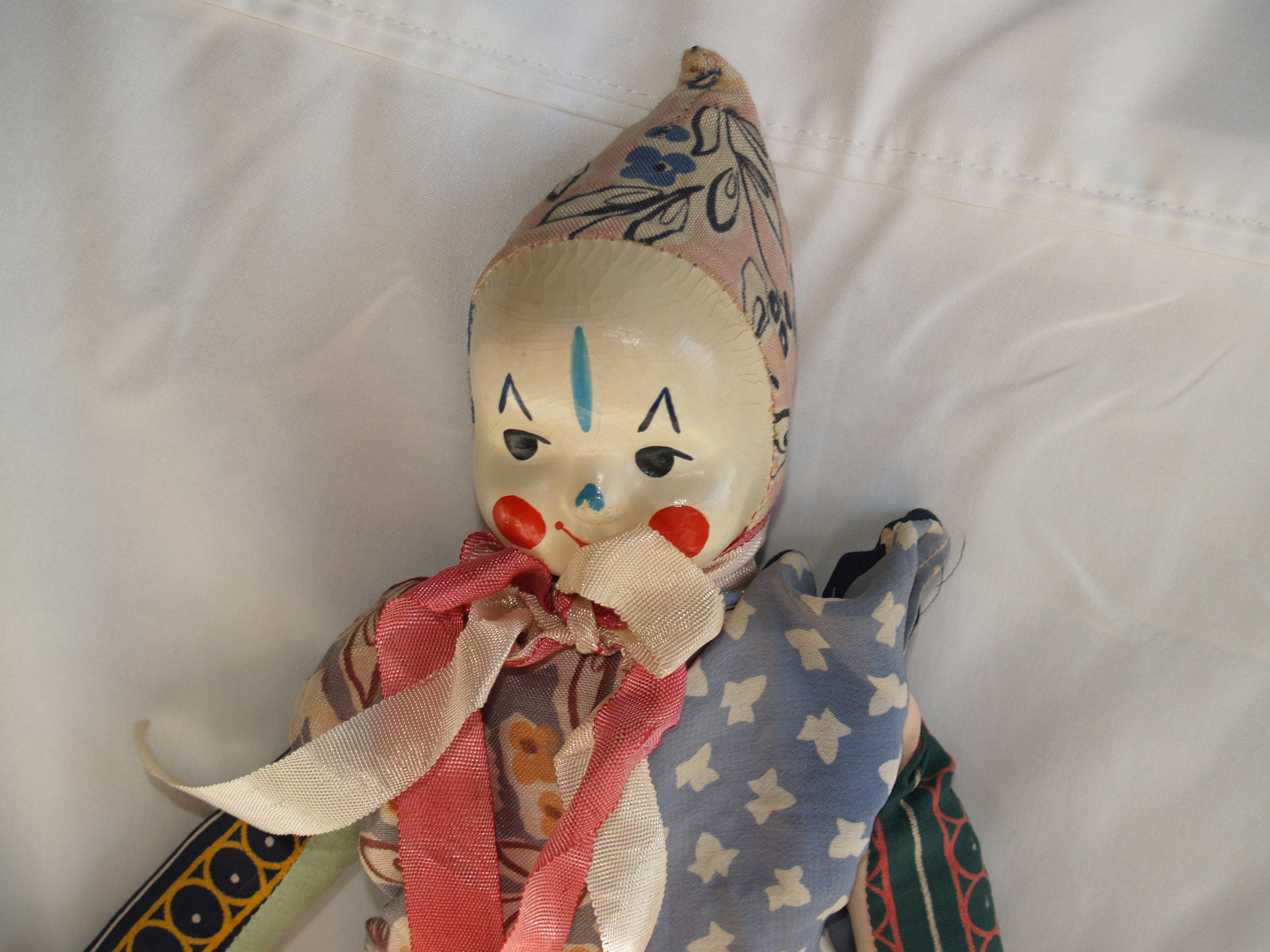 Vintage Jester Straw Stuffed Fabric Doll - Etsy