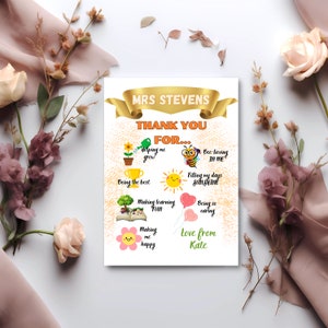 Editable Teacher Thank You Card Instant Download - Etsy