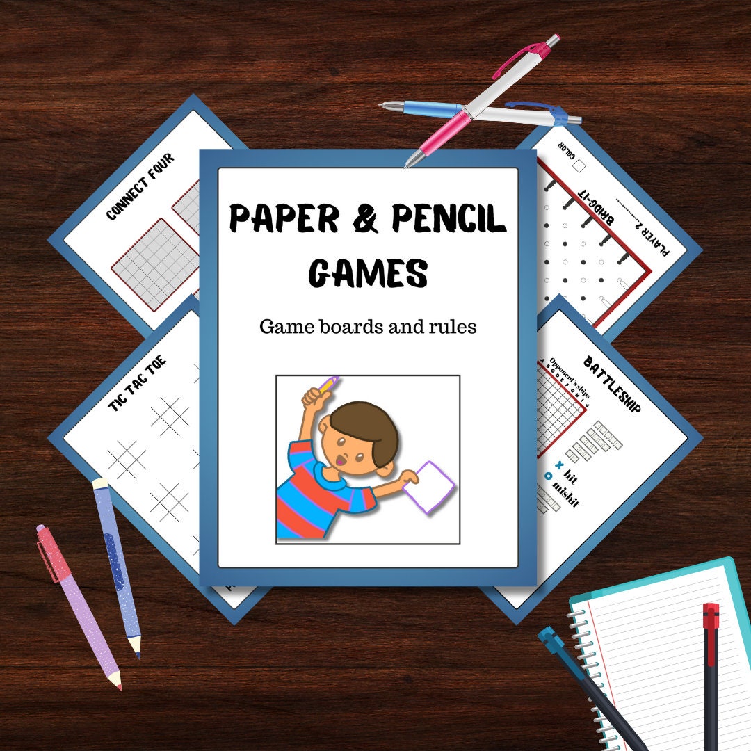 Paper and Pencil Games Printable PDF Set - Etsy