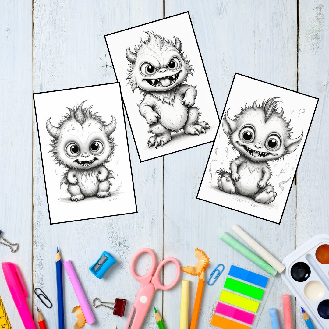 Sweet Monster Madness: Printable Coloring Pages 99 Printable PDF Sheets ...