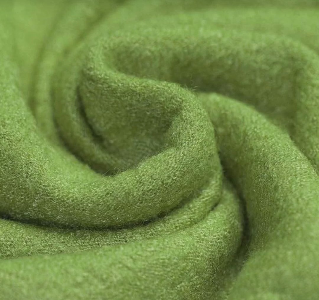 Apple Green Boiled Wool Fabric 140x50cm - Etsy