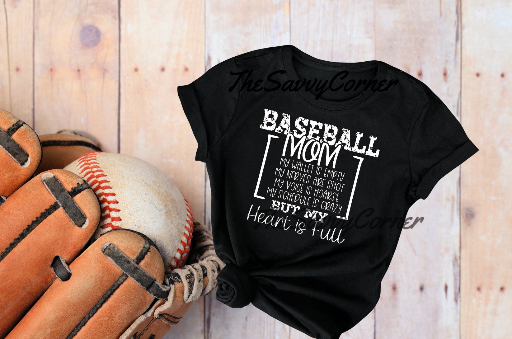 Baseball Mom/ Heart is Full/ Baseball PNG/ White & Black / SVG - Etsy