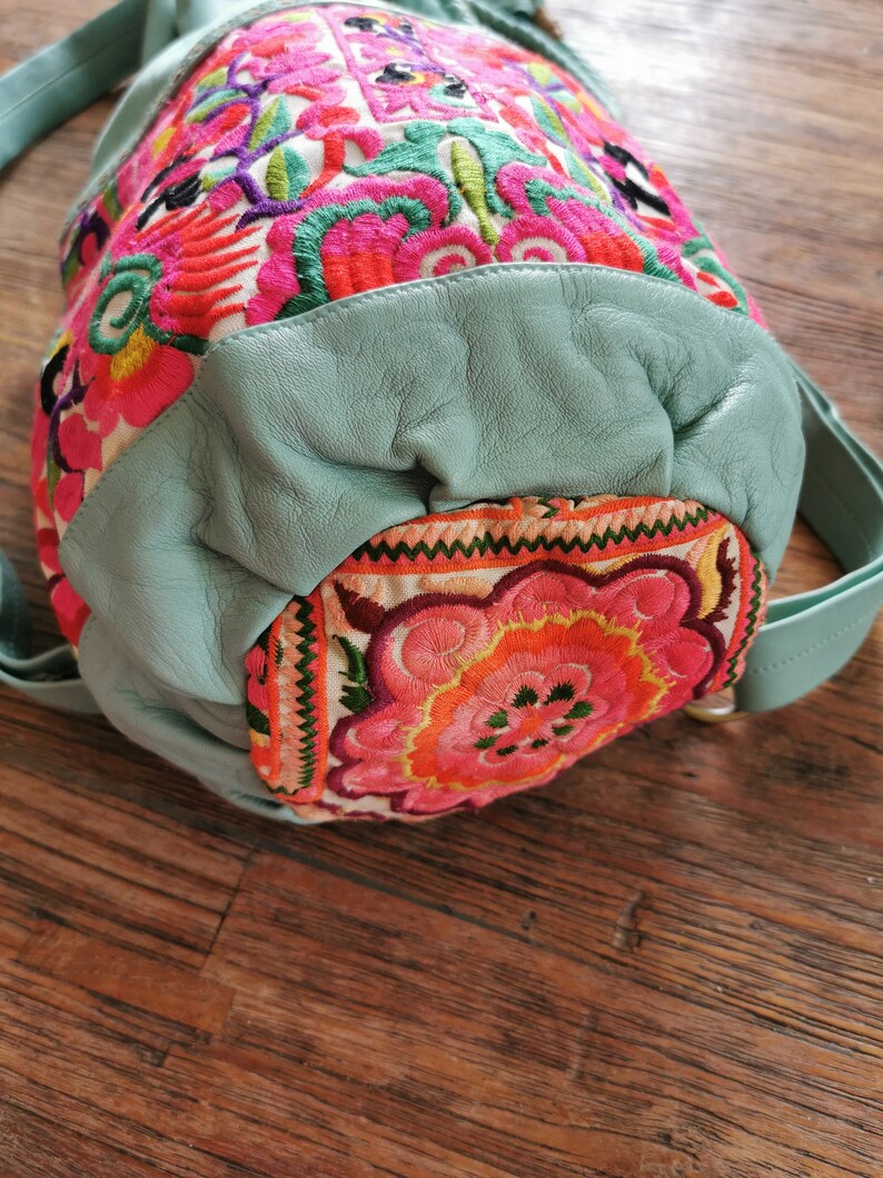 Genuine Suede Backpack Vintage Textile Backpack Boho - Etsy