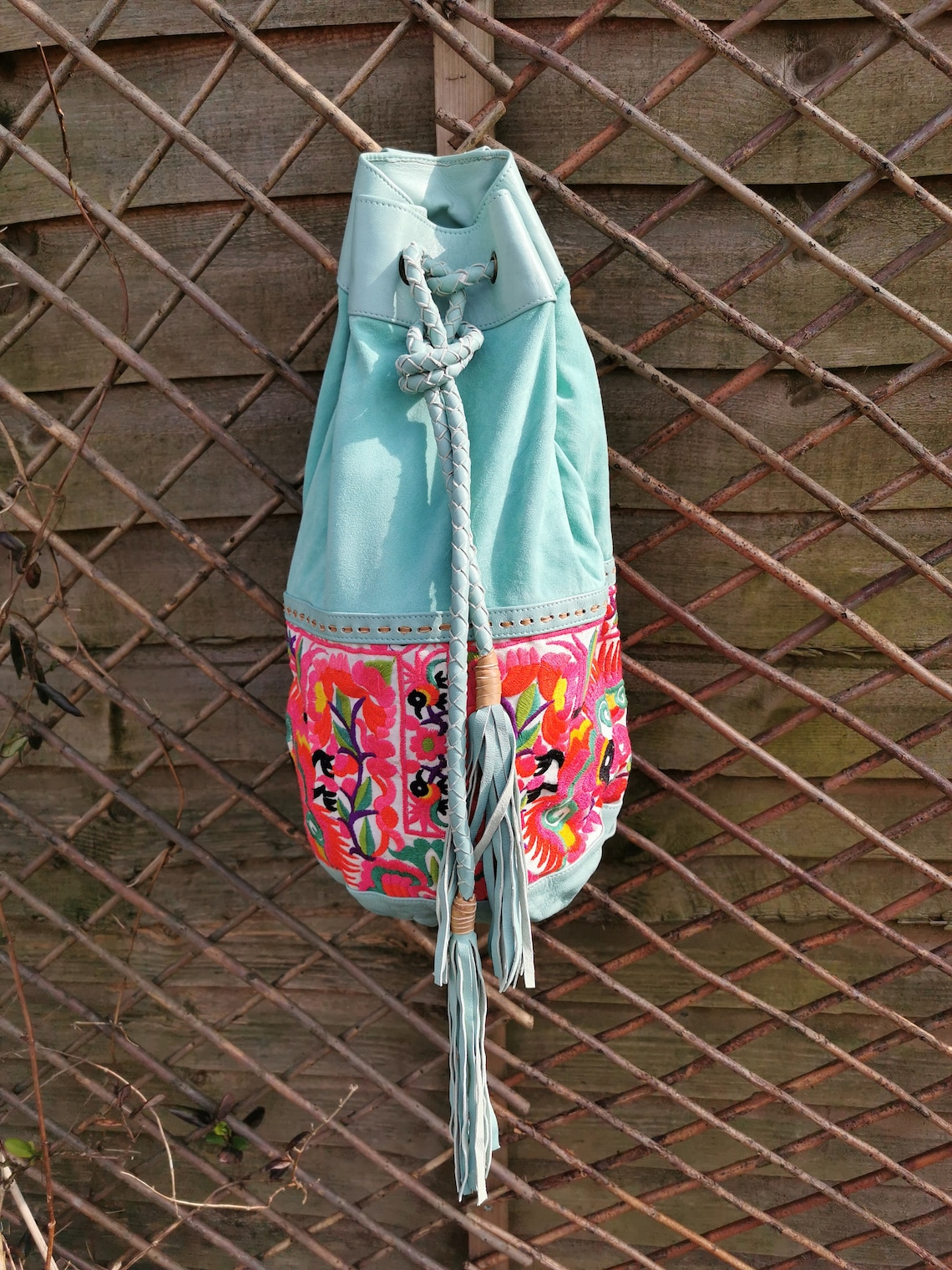 Genuine Suede Backpack, Vintage Textile Backpack, Boho Backpack, Unique ...