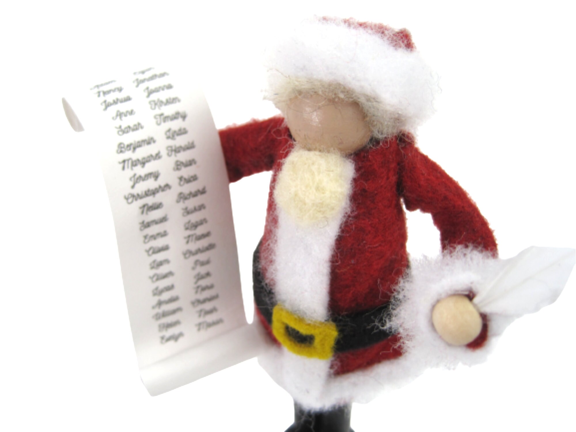 Santa With Naughty or Nice List Wooden Ornament Christmas - Etsy