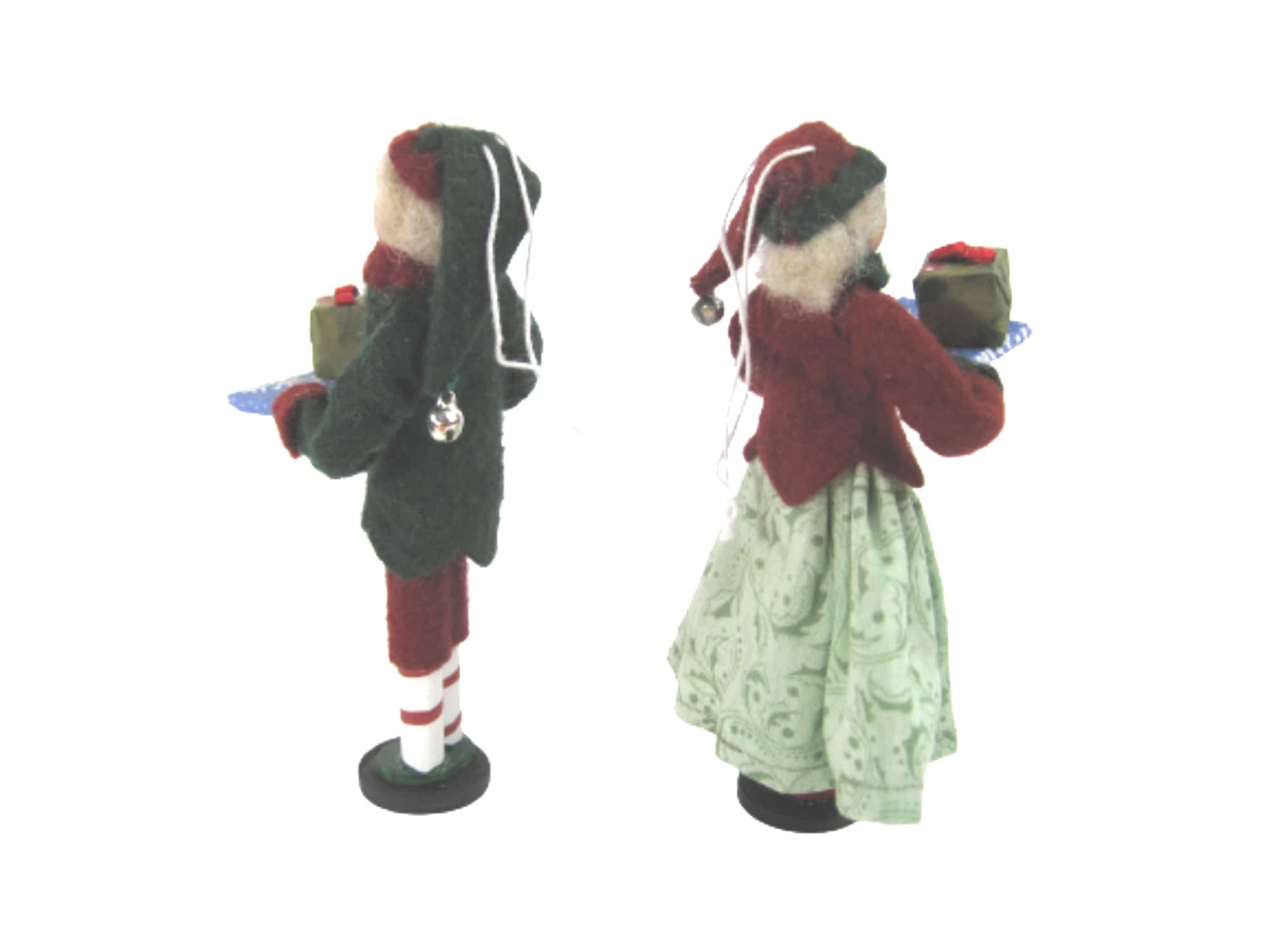 Elves With Stack of Presents Christmas Elf Ornaments Elves - Etsy