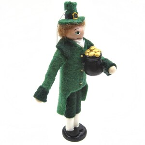 Irish Leprechaun Wooden Ornament With Miniature Pot of Gold | Etsy