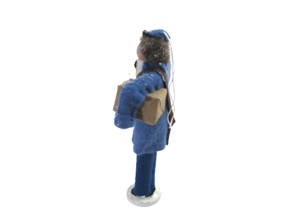 Winter Mailman Wooden Ornament, Postman Carrying Christmas Letters ...
