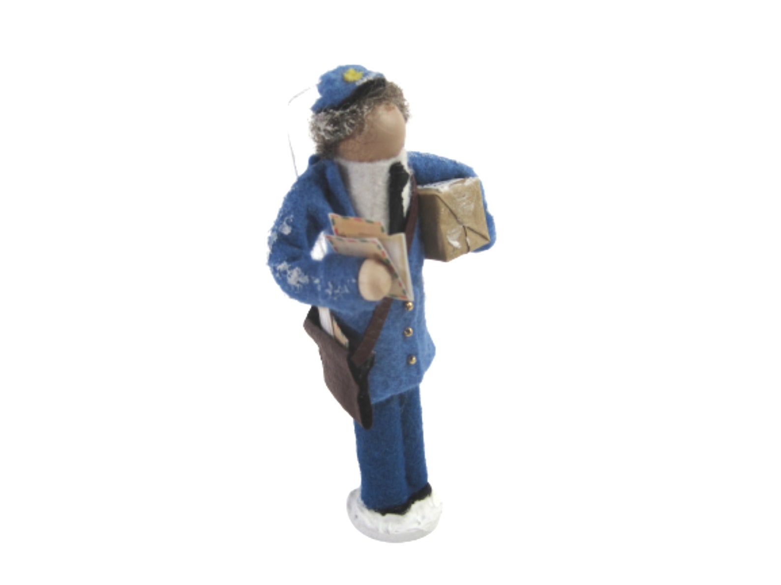 Winter Mailman Wooden Ornament Postman Carrying Christmas - Etsy