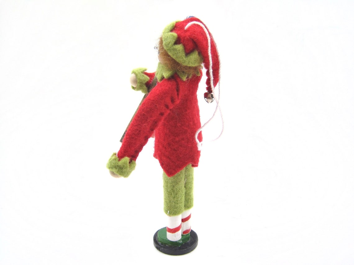 Wrapping Paper Elf Elf Wrapping Presents Wooden and Felt | Etsy