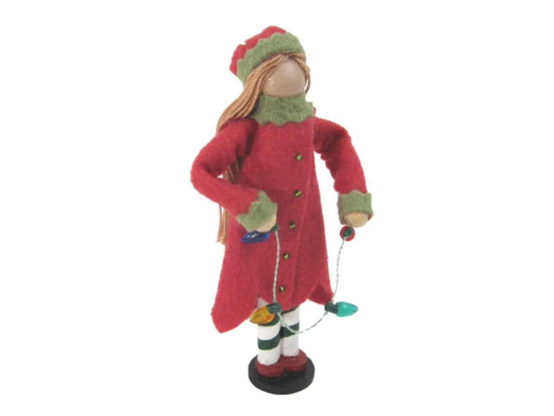 Elf Hanging Christmas Lights, Wooden Ornament, Light String Elf, Elf ...