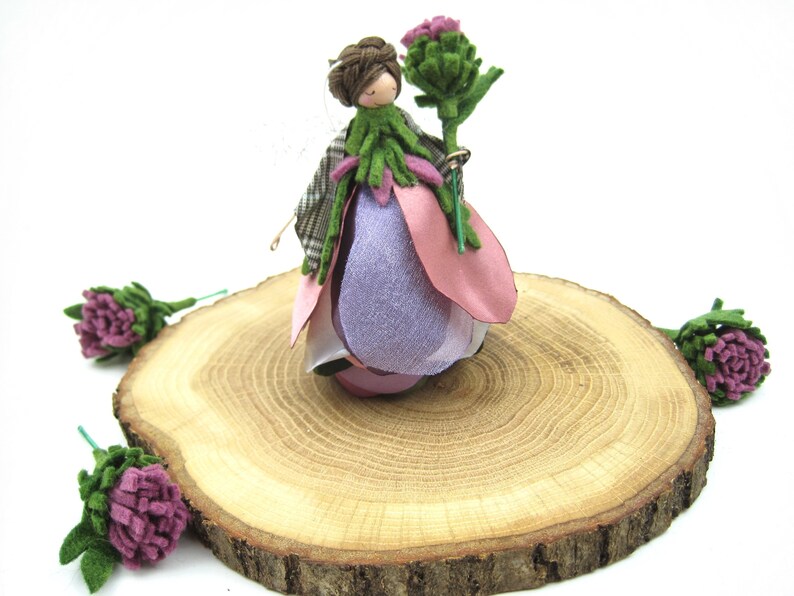 Scottish Thistle Flower Fairy Ornament Celtic Fairy | Etsy