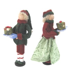 Elves With Stack of Presents, Christmas Elf Ornaments, Elves Loading ...