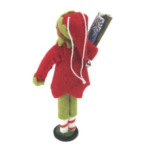 Wrapping Paper Elf, Elf Wrapping Presents, Wooden and Felt Ornament ...