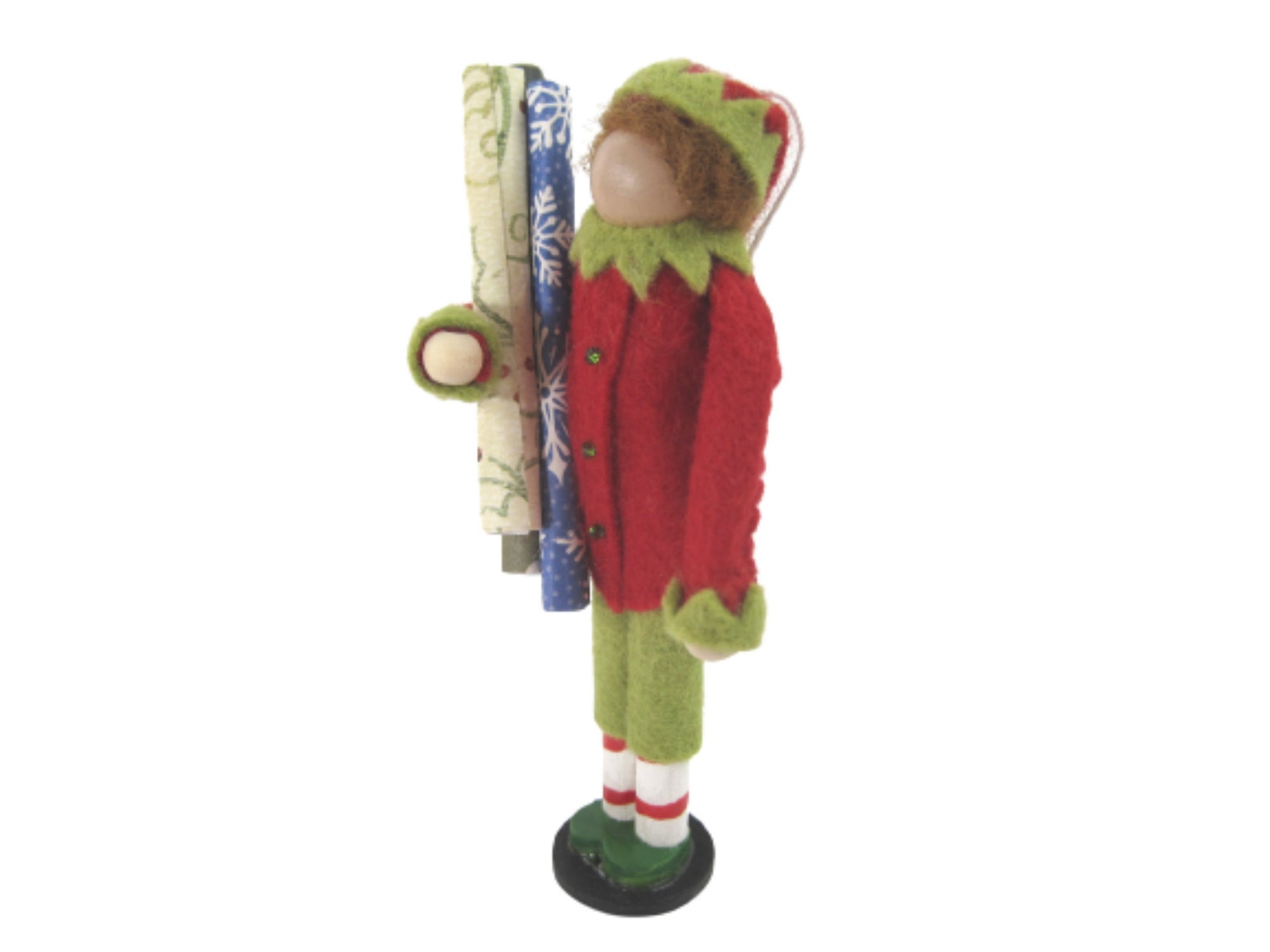Wrapping Paper Elf Elf Wrapping Presents Wooden and Felt - Etsy