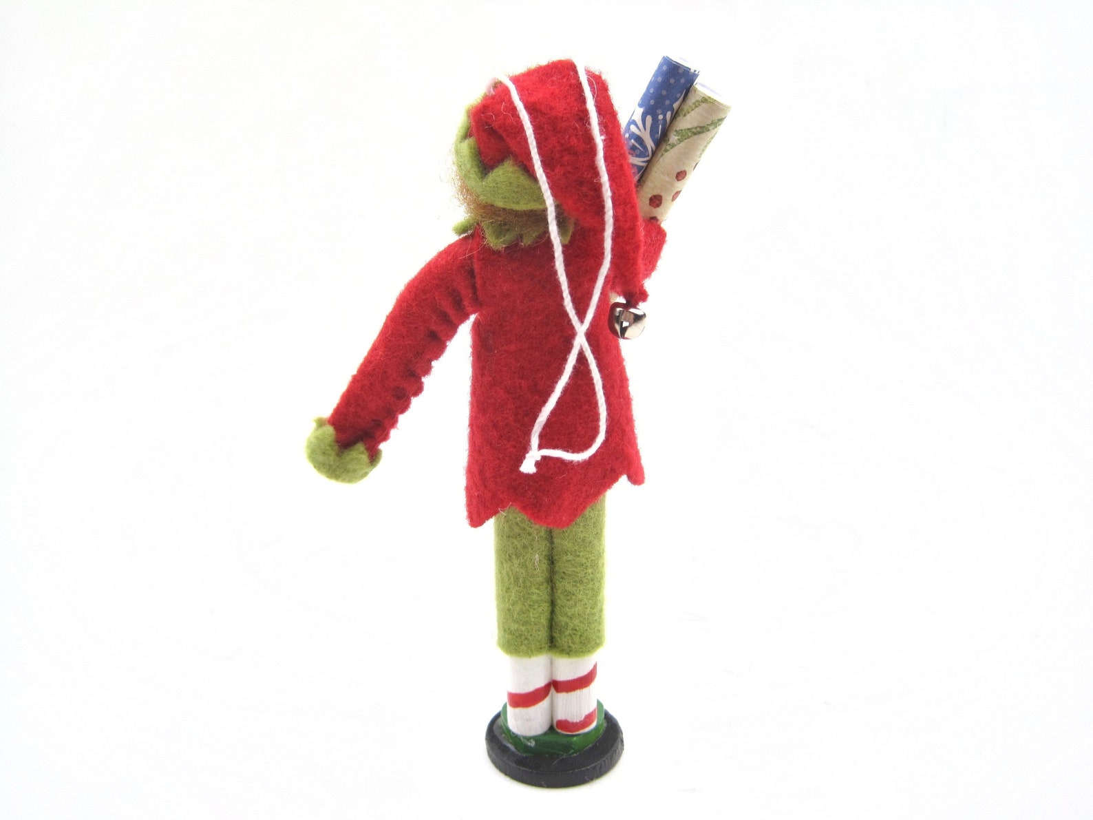 Wrapping Paper Elf Elf Wrapping Presents Wooden and Felt | Etsy