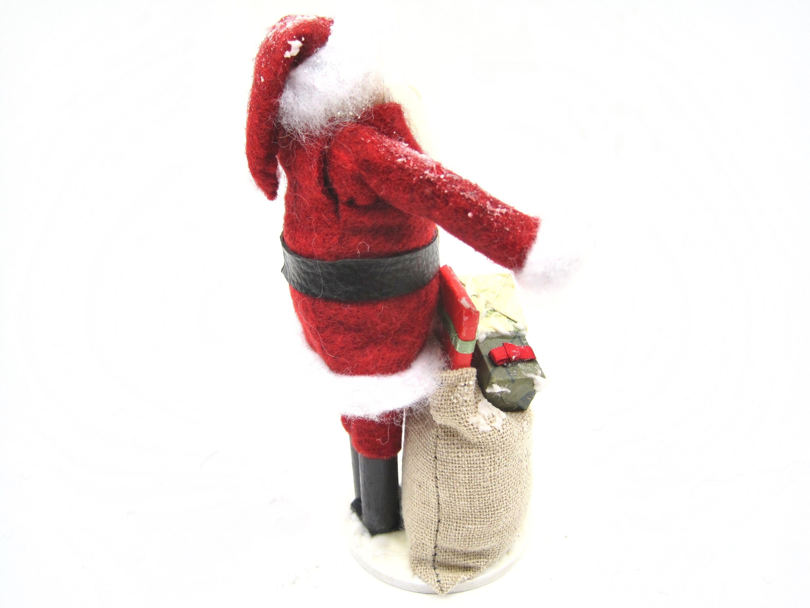 Santa with Bag of Presents Ornament Wooden Christmas | Etsy