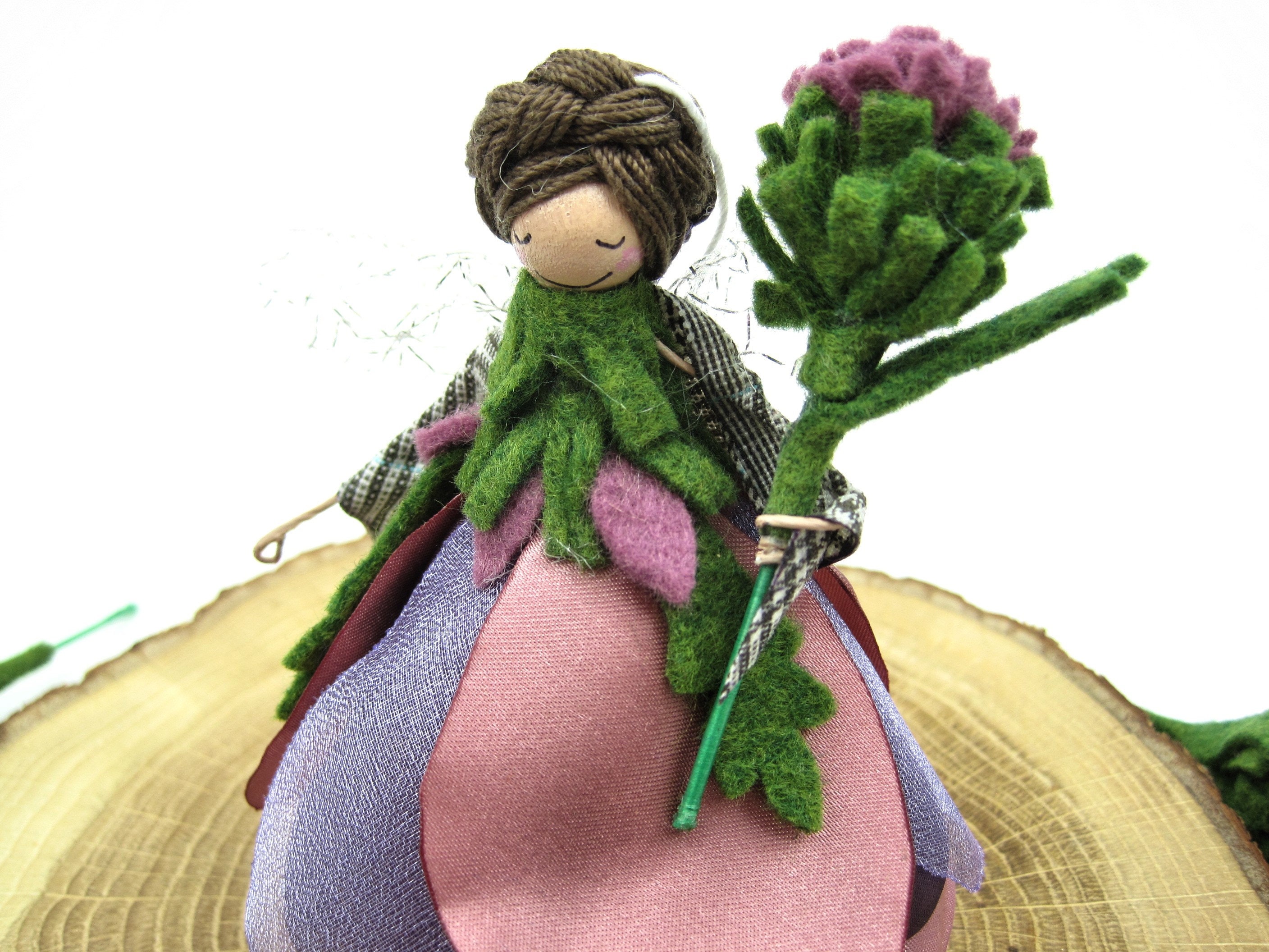 Scottish Thistle Flower Fairy Ornament Celtic Fairy | Etsy