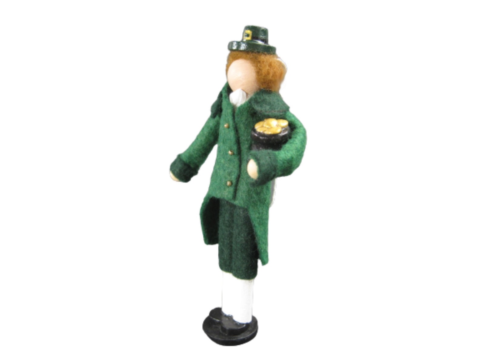 Irish Leprechaun Wooden Ornament With Miniature Pot of Gold - St ...