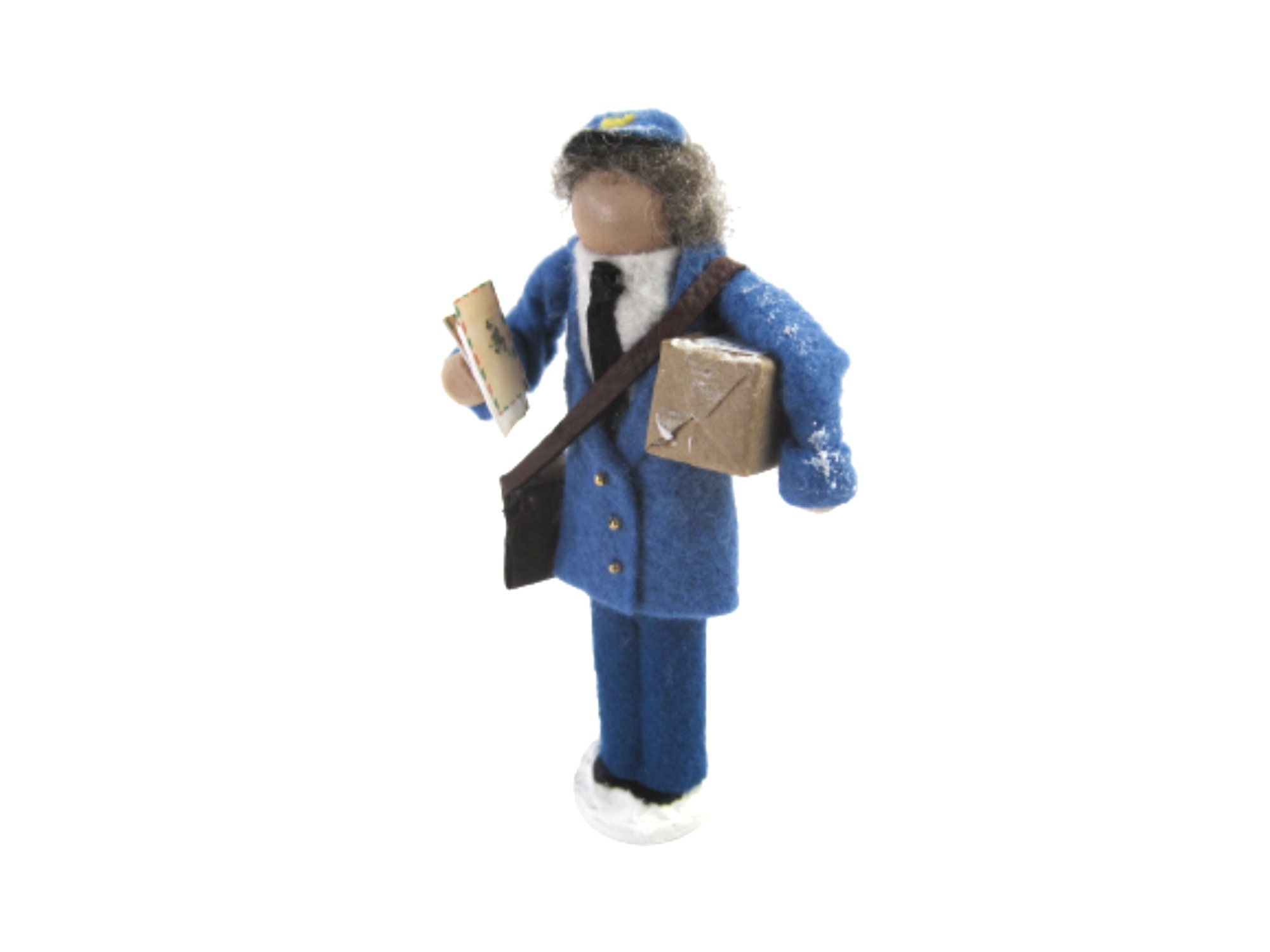 Winter Mailman Wooden Ornament Postman Carrying Christmas - Etsy