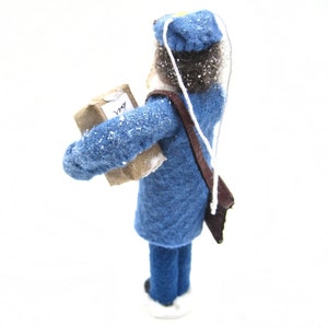 Winter Mailman Wooden Ornament Postman Carrying Christmas | Etsy