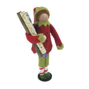 Wrapping Paper Elf, Elf Wrapping Presents, Wooden and Felt Ornament ...