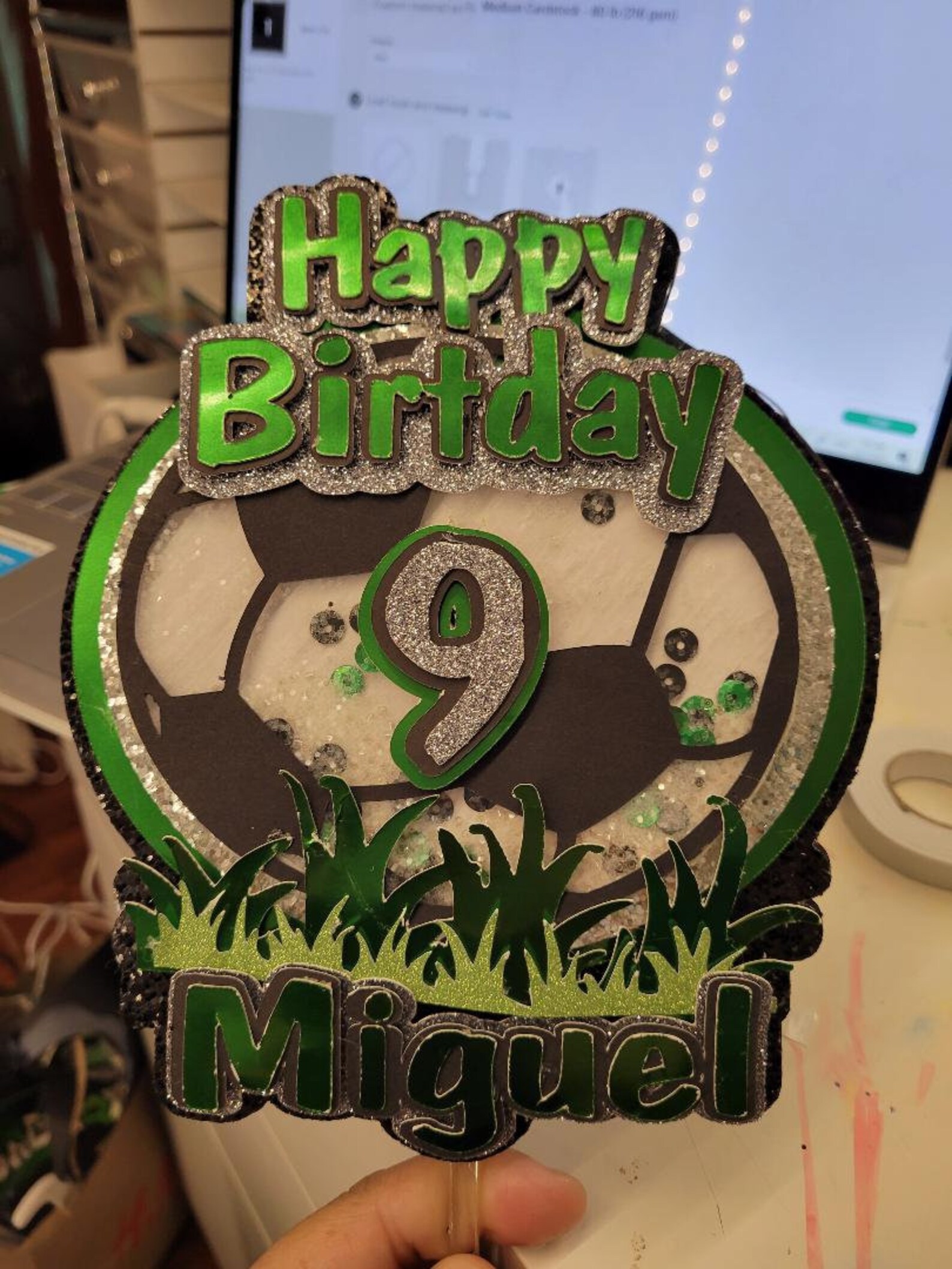 Soccer Inspired Cake Topper | Etsy