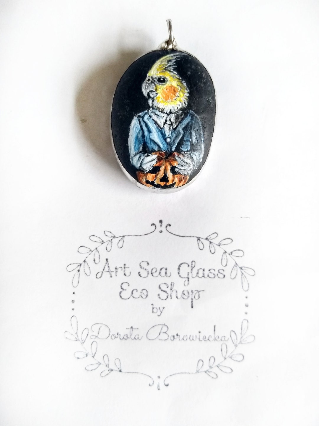 Sea Pebble Miniature Art Rock.hand Painted Parrot on a Sea Pebble ...