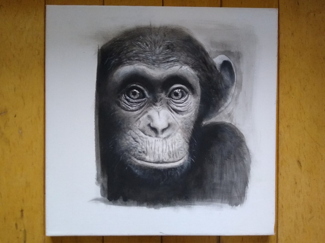 Cheeky Monkey Painting.original Oil Hand Painted Canvas Art.art by ...
