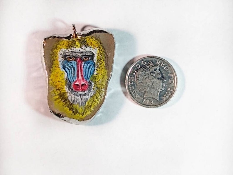 Sea Glass Miniature Art Rock.hand Painted Mandrill Sea - Etsy