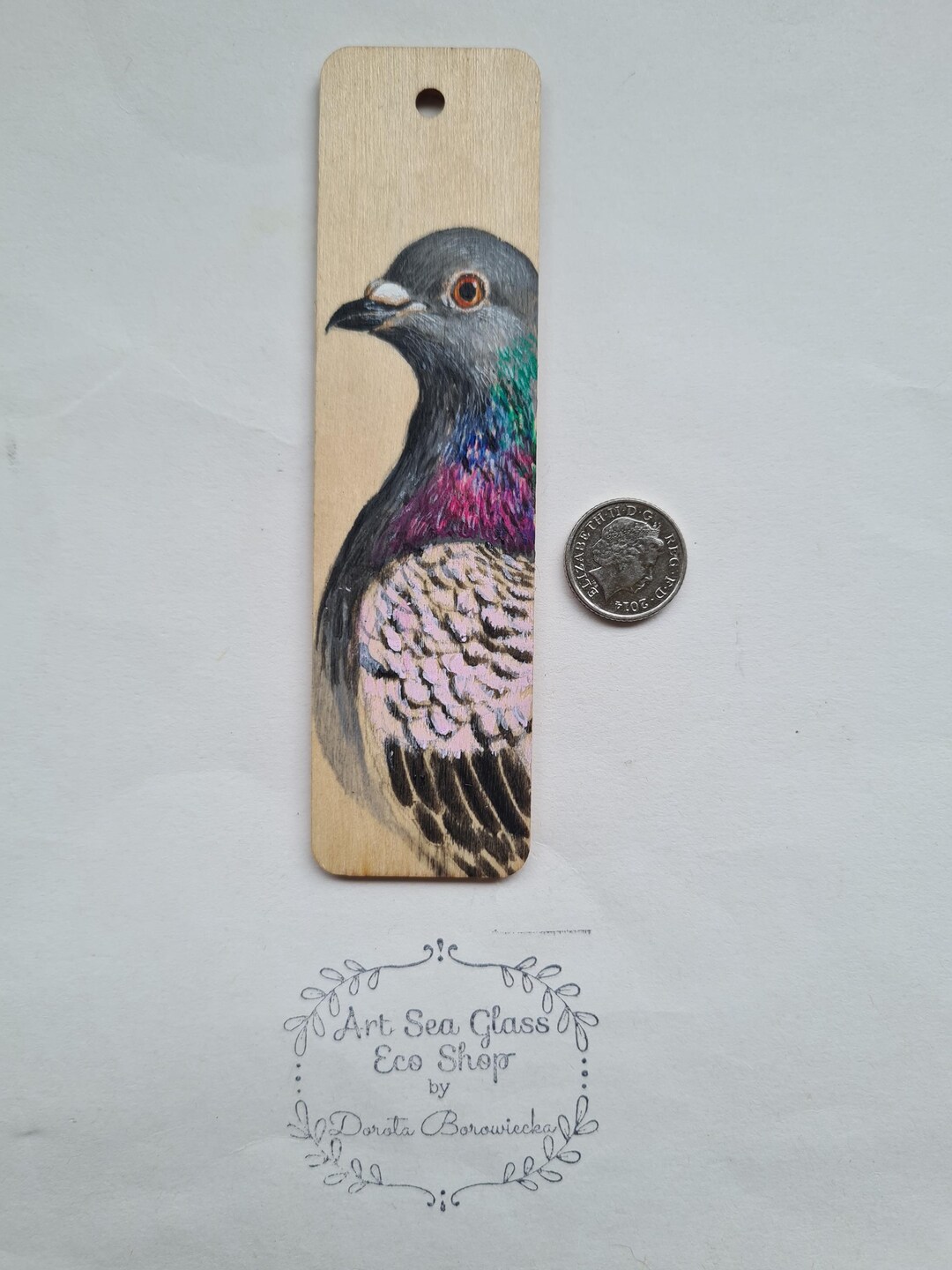 Botanical Book Mark Art.pigeon Bookmark.bird Wooden Bookmark.botanical ...