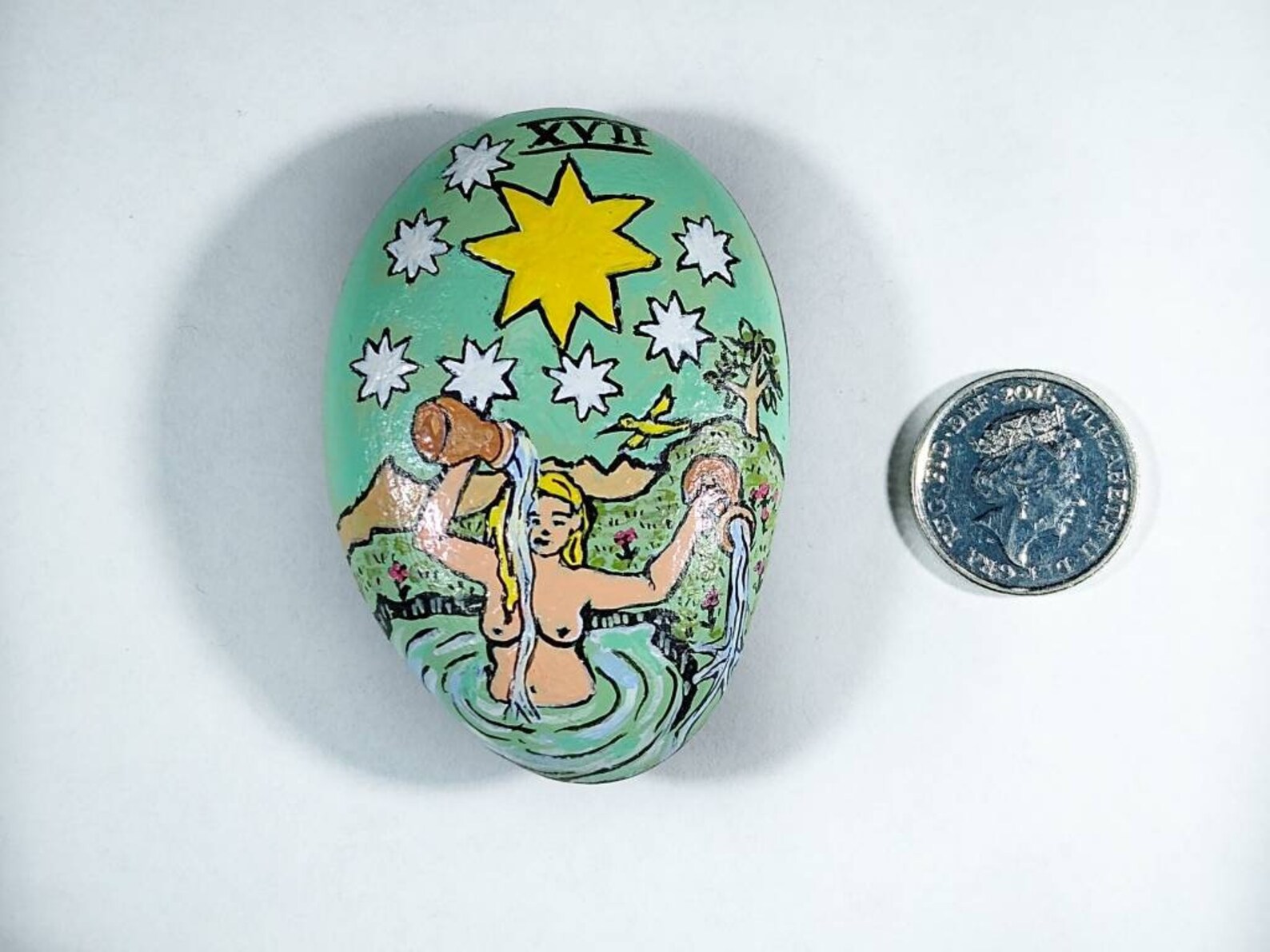 Tarot Stone Art Spiritual. Painted Art Stone Tarot Star - Etsy