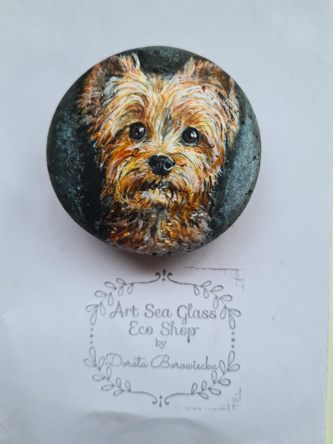 Art Rock.hand Painted Dog on a Sea Pebble for Karen. Painted Pebble ...