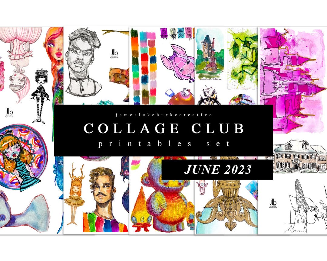 COLLAGE CLUB [JUNE 2023] Printables by Jameslukeburkecreative - Etsy