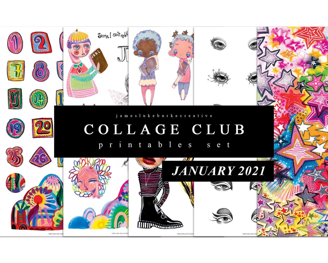 COLLAGE CLUB [JANUARY 2021] Printables by Jameslukeburkecreative - Etsy