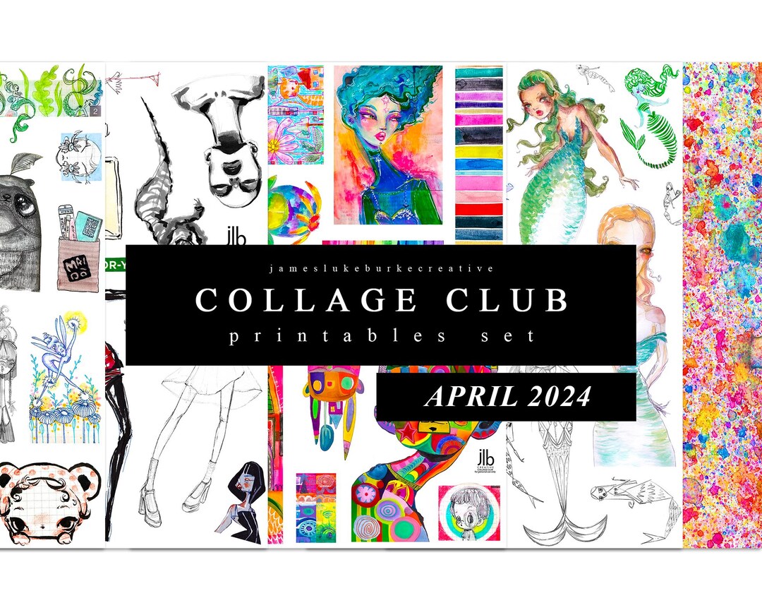 COLLAGE CLUB [APRIL 2024] Printables by Jameslukeburkecreative - Etsy