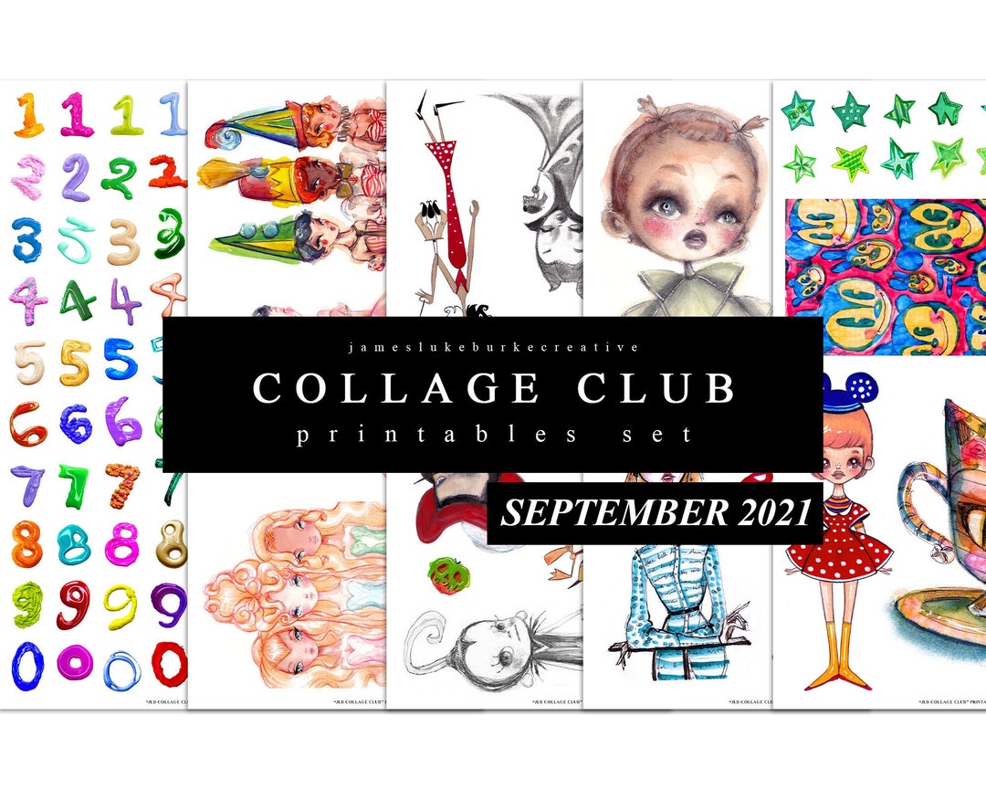 COLLAGE CLUB [SEPTEMBER 2021] Printables by Jameslukeburkecreative - Etsy