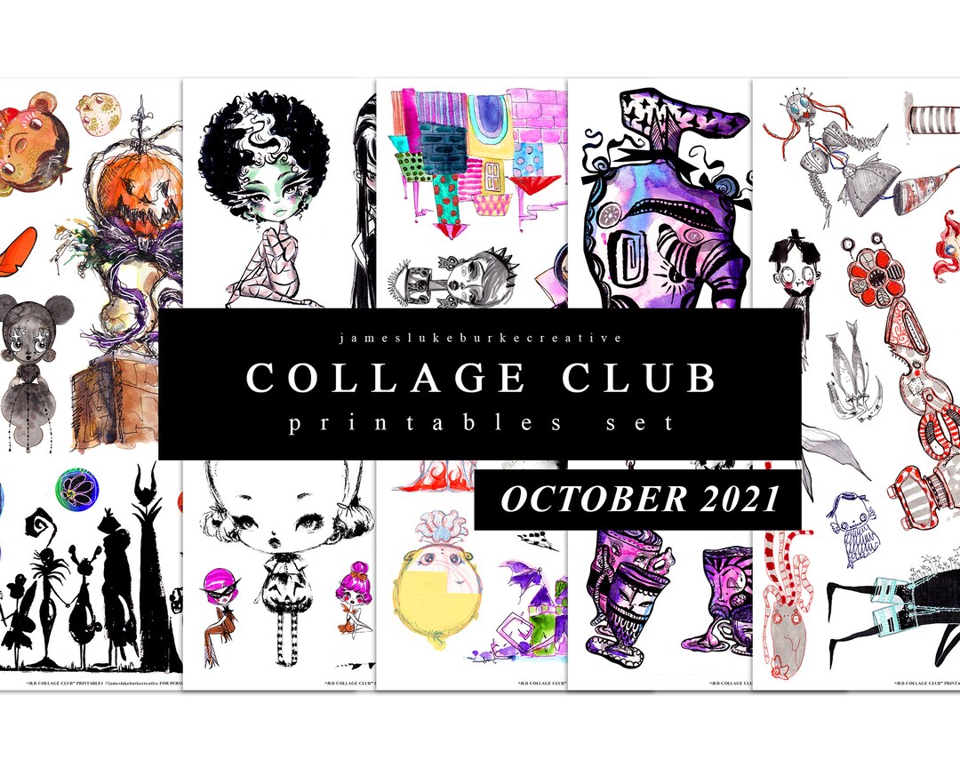 COLLAGE CLUB [OCTOBER 2021] Printables by Jameslukeburkecreative - Etsy