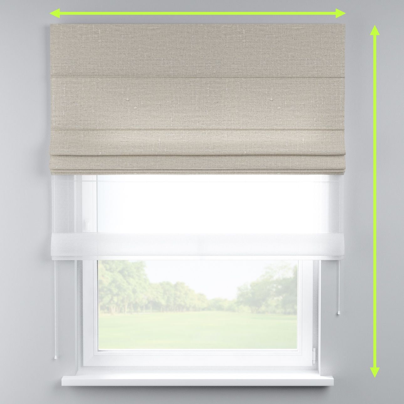 Raffrollo DUO 100% Leinen Natur Maßanfertigung - Etsy.de