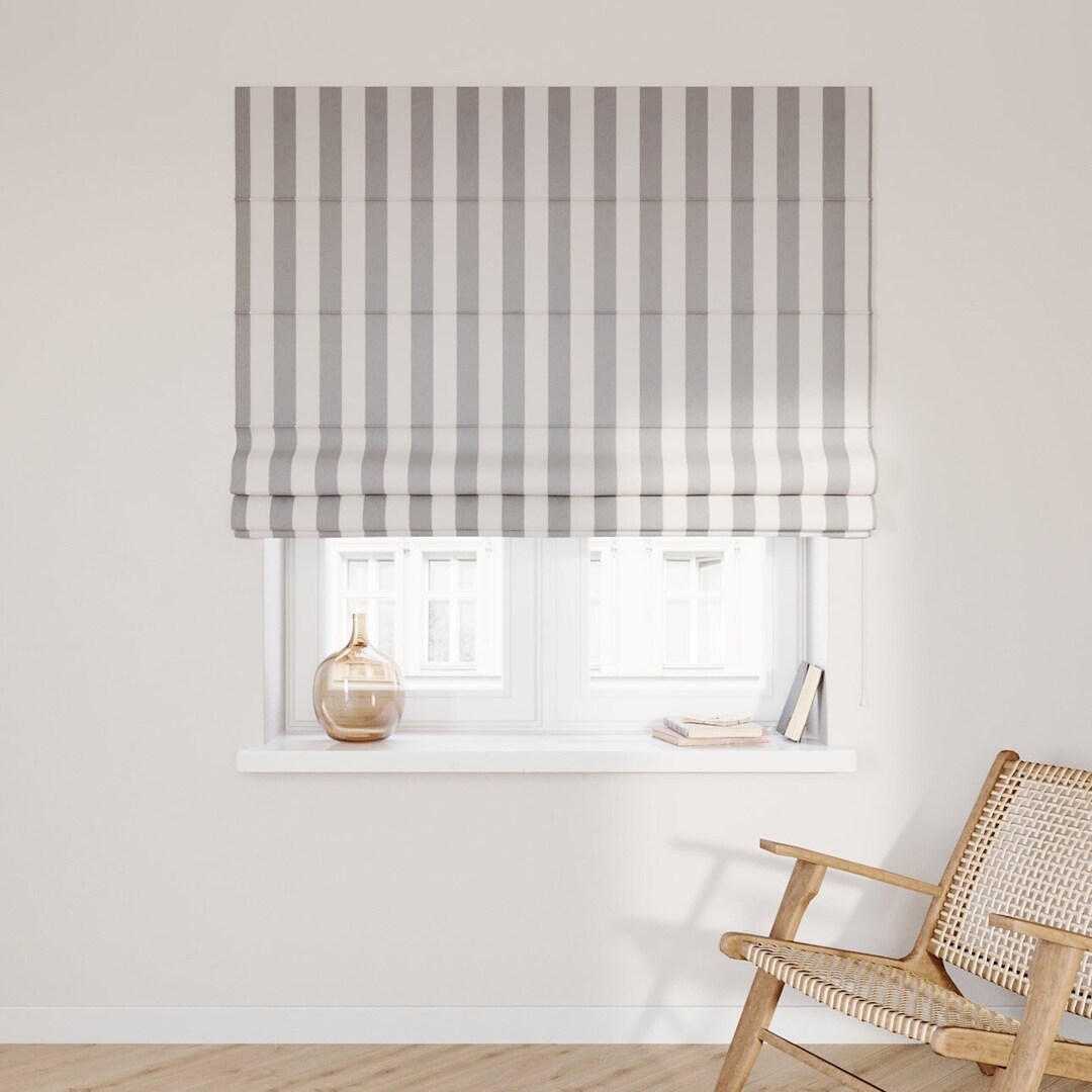 Custom-made Striped Roman Blind | Window Privacy Screen | Roman Blind ...