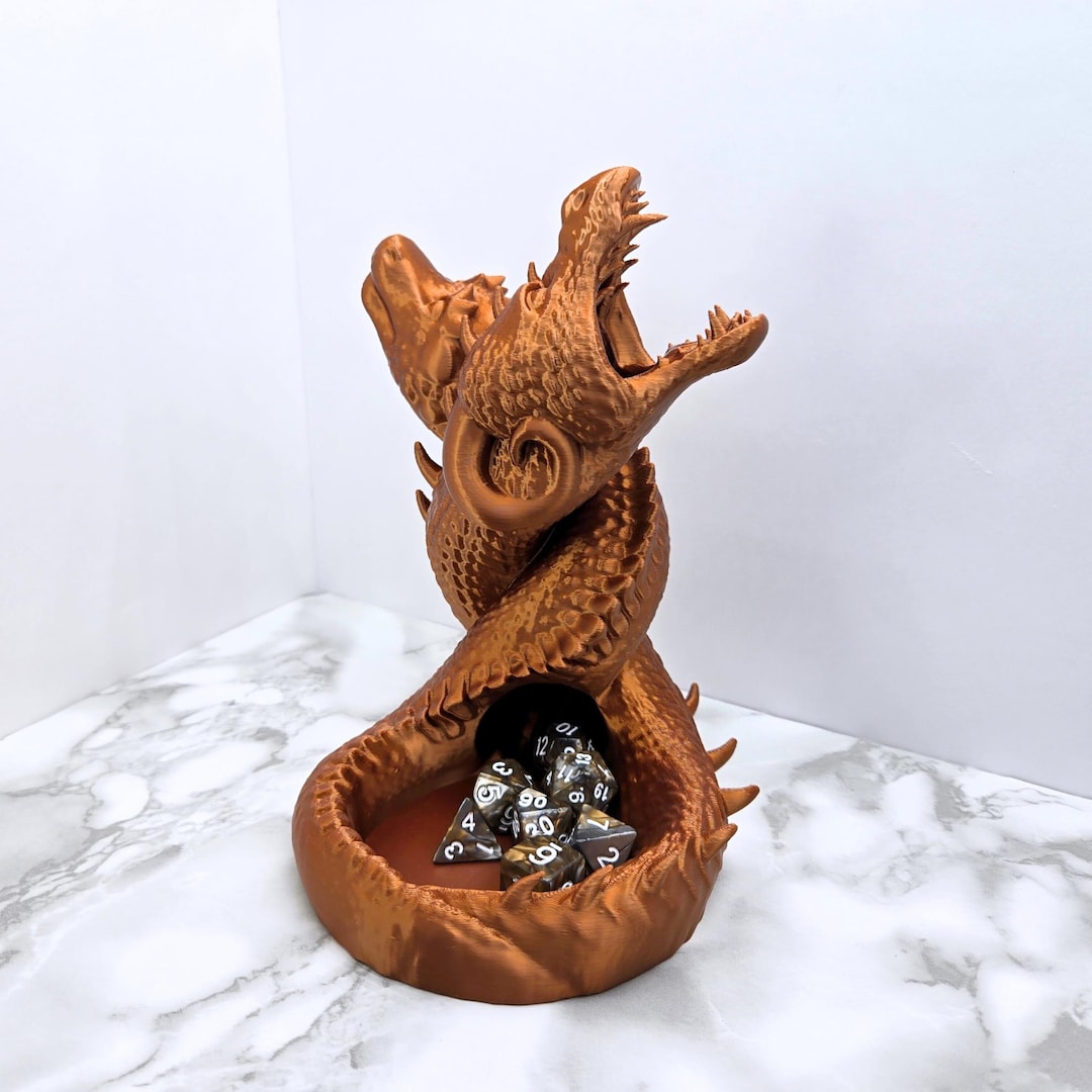Dueling Dragons Dice Tower, 3D Printed RPG Dice Roller, Custom Dragon ...