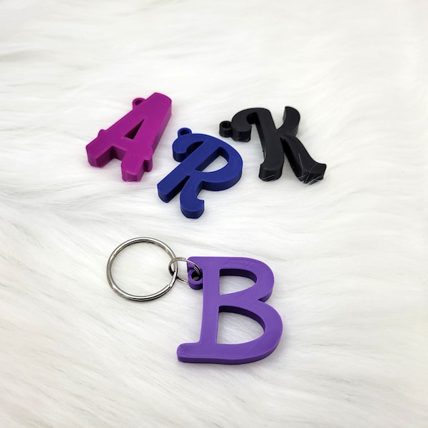 3d Printed Initial Keychain - Etsy