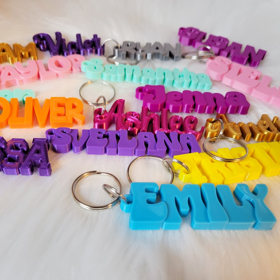 Name Keychain Personalized Key Ring 3d Printed Custom Name Charm Bag ...
