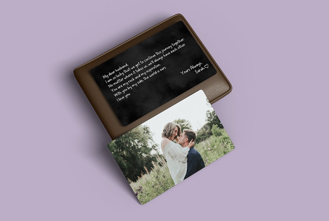 Personalized Wallet Note Card Double Sided - Custom Wallet Note Insert ...